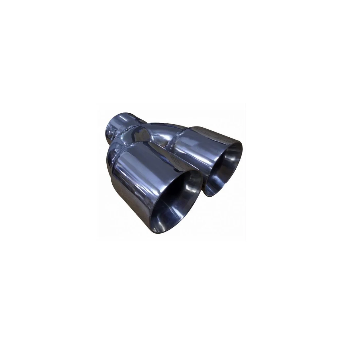 Cola de escape doble 3041, universal, acero inox, lado derecho.